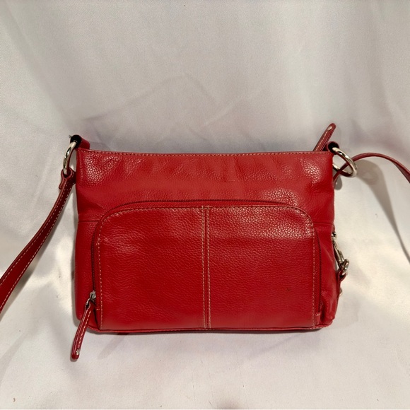 Tignanello | Bags | Vintage Tignanello Red Leather Crossbody Purse ...